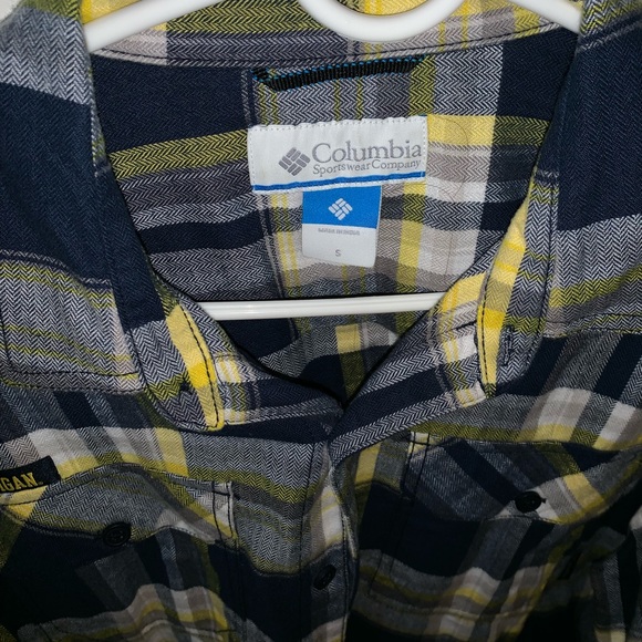 Columbia | Tops | Maize And Blue Columbia Flannel | Poshmark